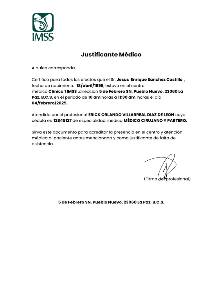 Justificante Médico .docx | PDF