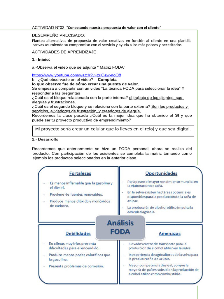1b n38 Sesion03 Vilca Gordillo | PDF | Análisis FODA | Cognición