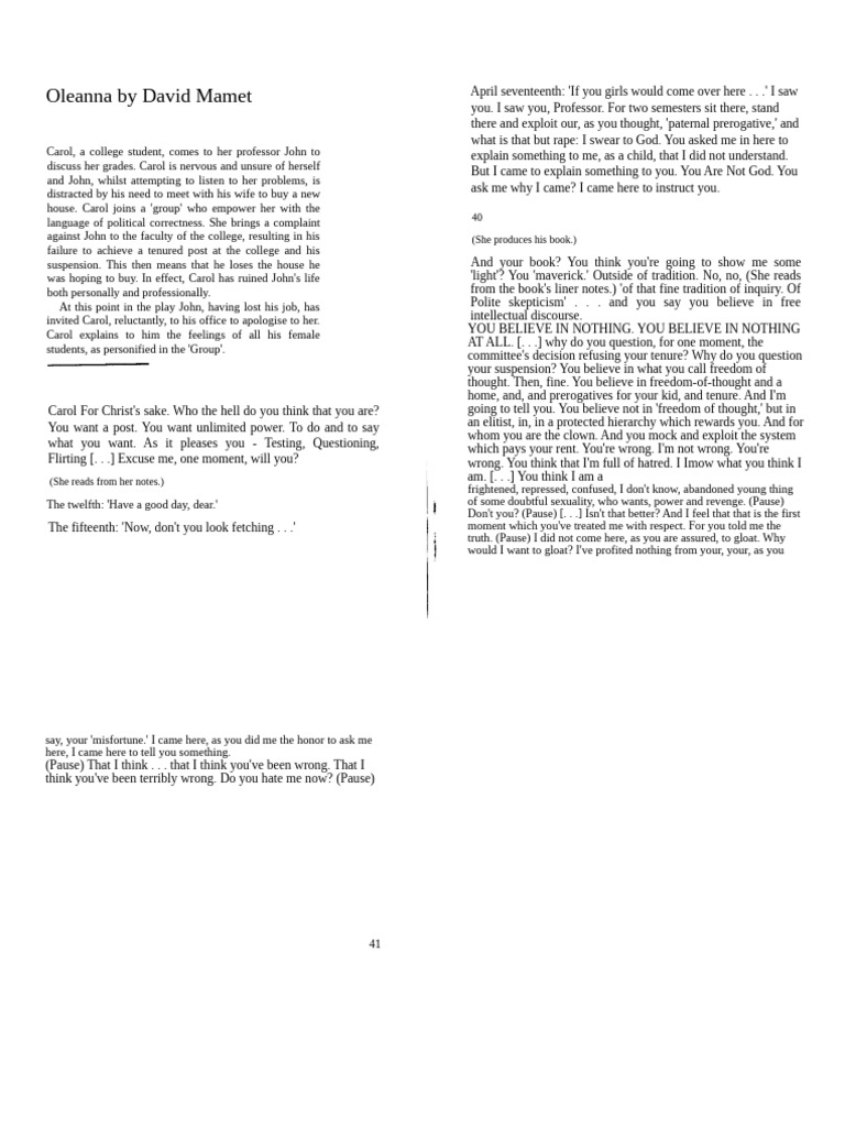 oleanna-david-mamet-carol | PDF