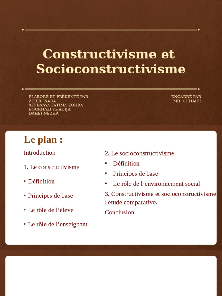 Constructivisme Et Socioconstructivisme 1-1 (1) | PDF | Constructivisme (Philosophie de l ...