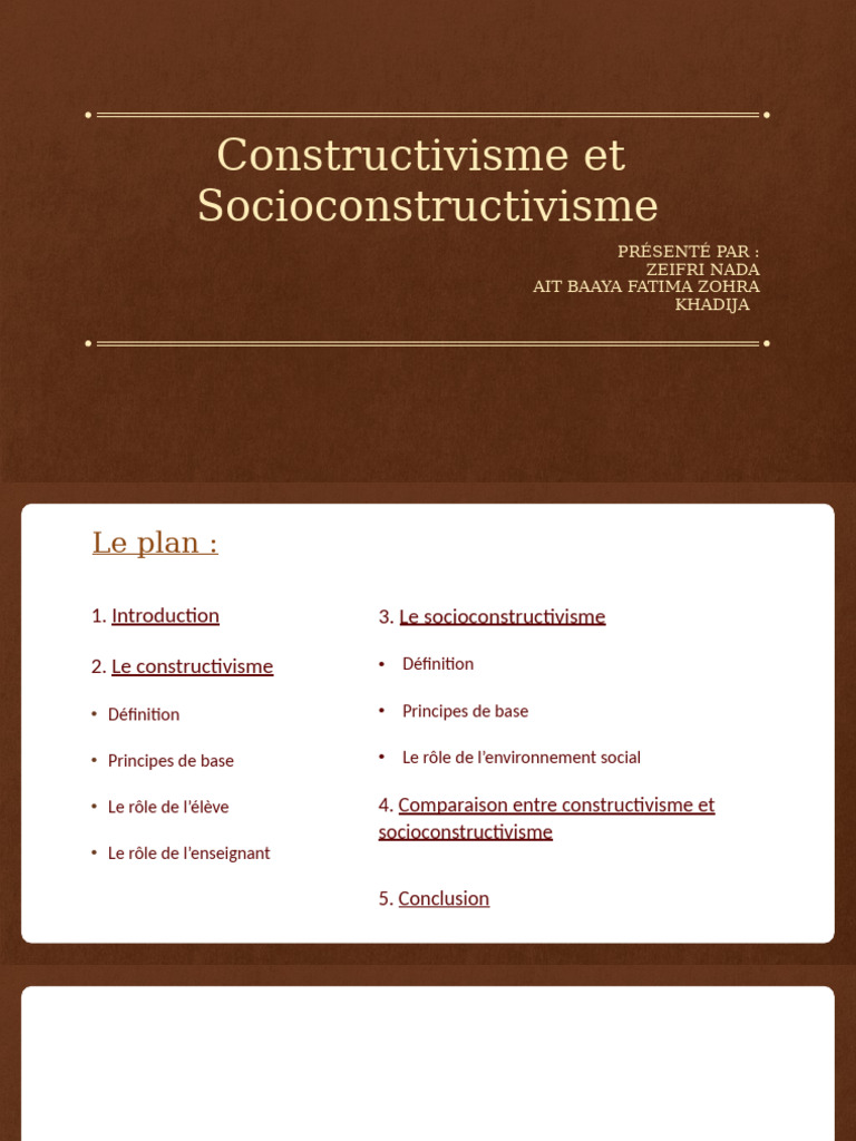 Constructivisme Et Socioconstructivisme 1 | PDF | Constructivisme (Philosophie de l'Éducation ...