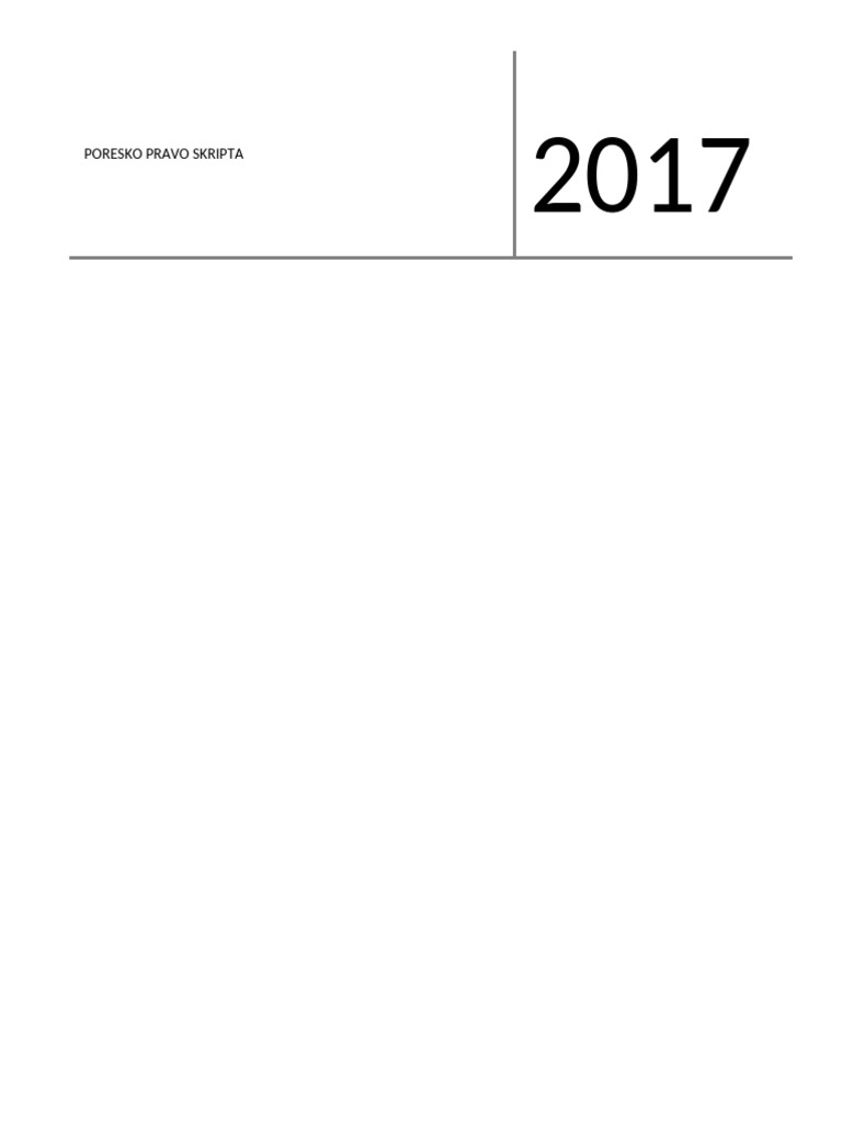 Poresko Pravo Skripta | PDF