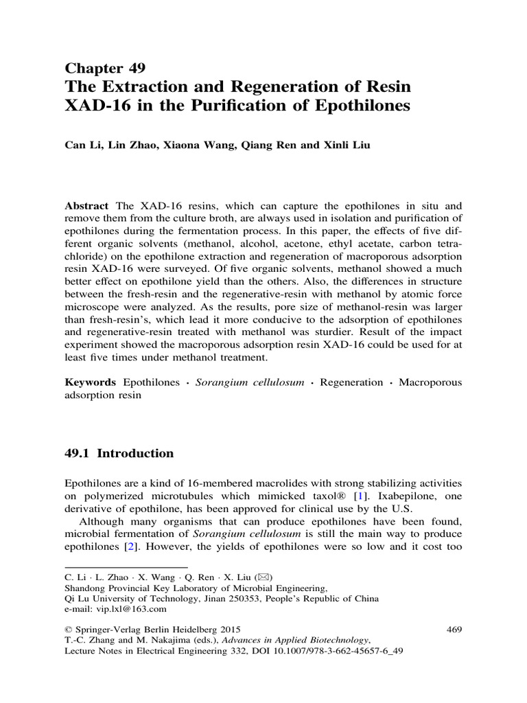 052-Chapter 49 The Extraction and Regeneration of Resin XAD-16 in The ...