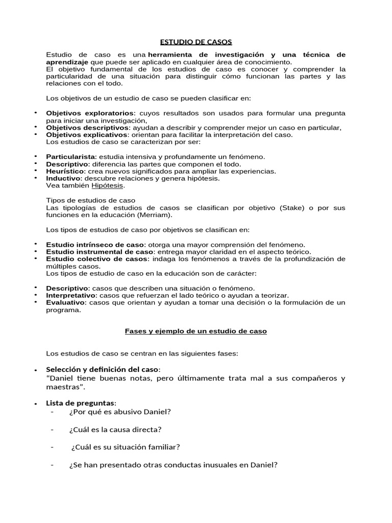 Estudio de Casos | PDF | Caso de estudio | Cognición