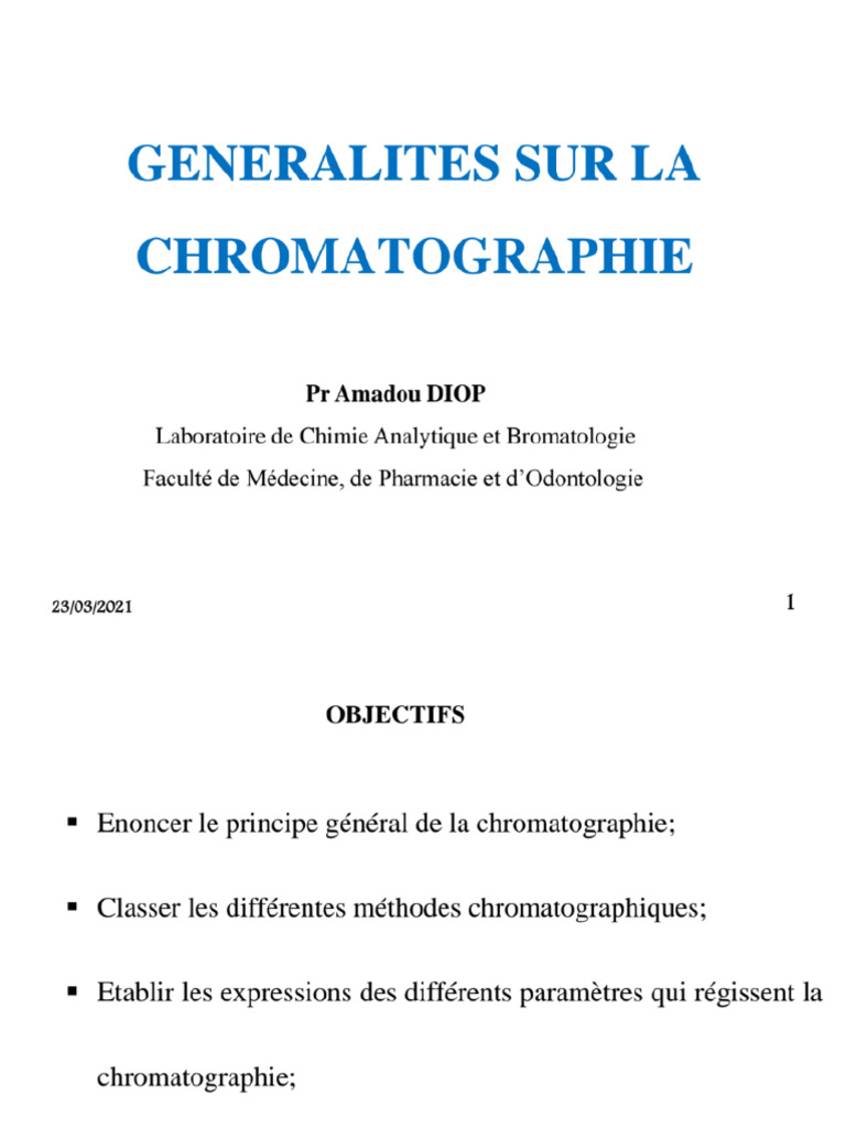 Generalité Chromato | PDF