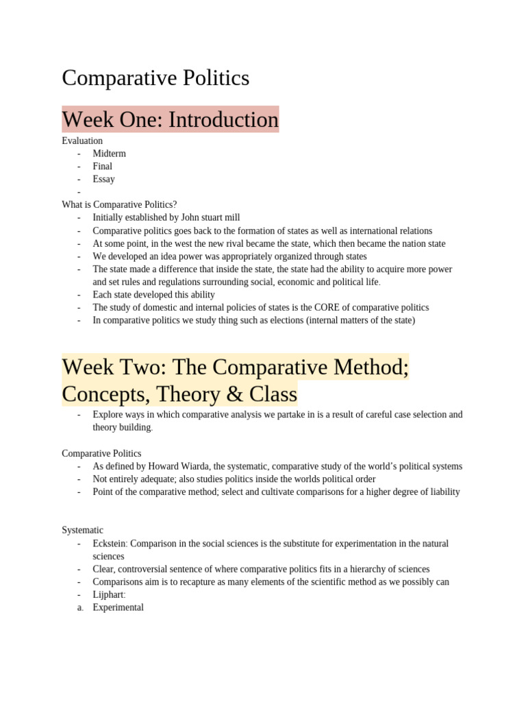 Introduction to Comparative Politics | PDF | State (Polity) | Capitalism