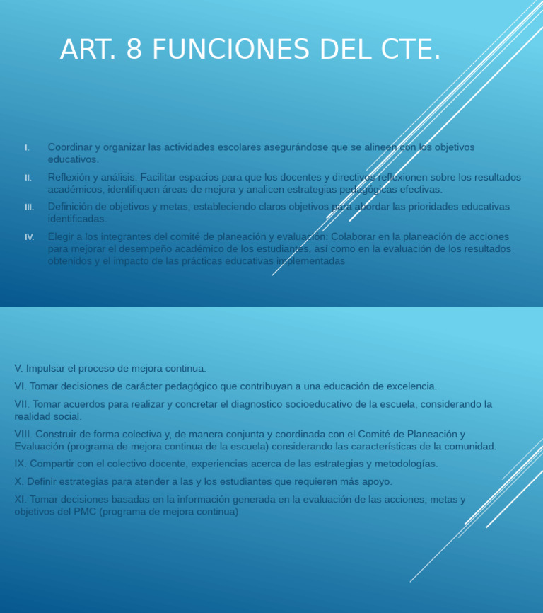 Art. 8 Funciones Del Cte | PDF