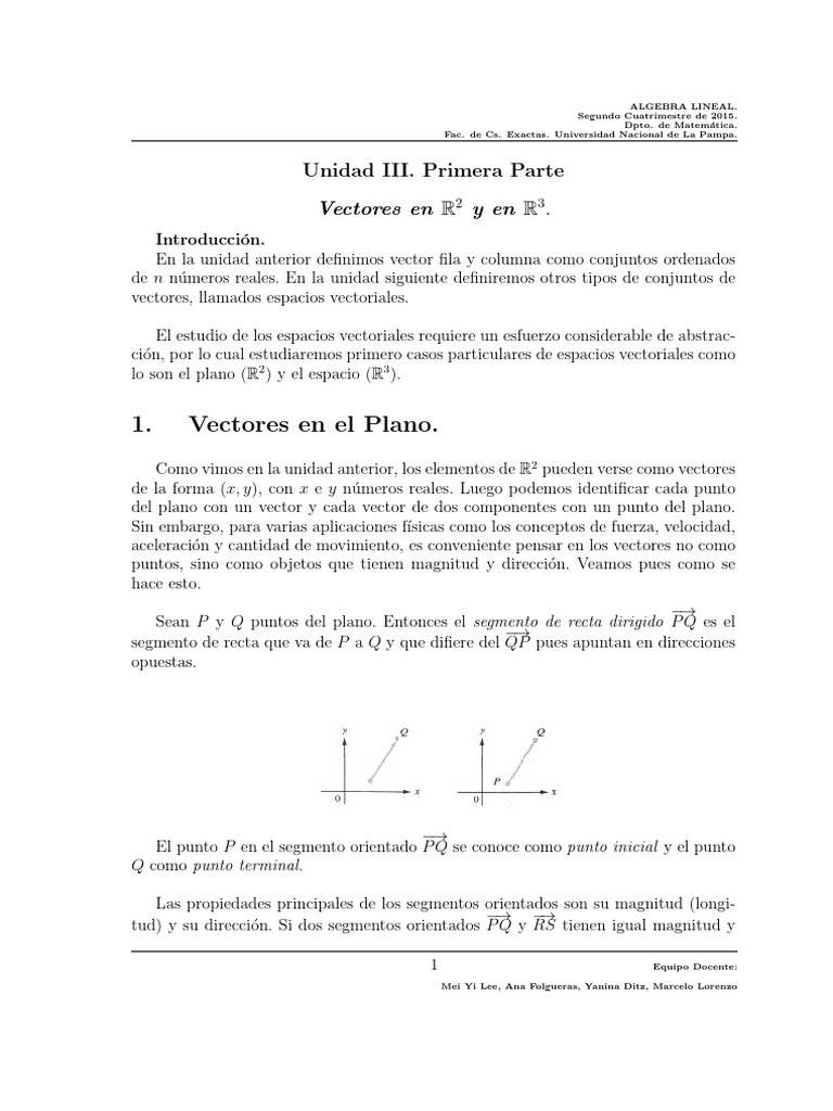 Vectores en R2 y R3: Fundamentos de Álgebra | PDF | Vector Euclidiano ...