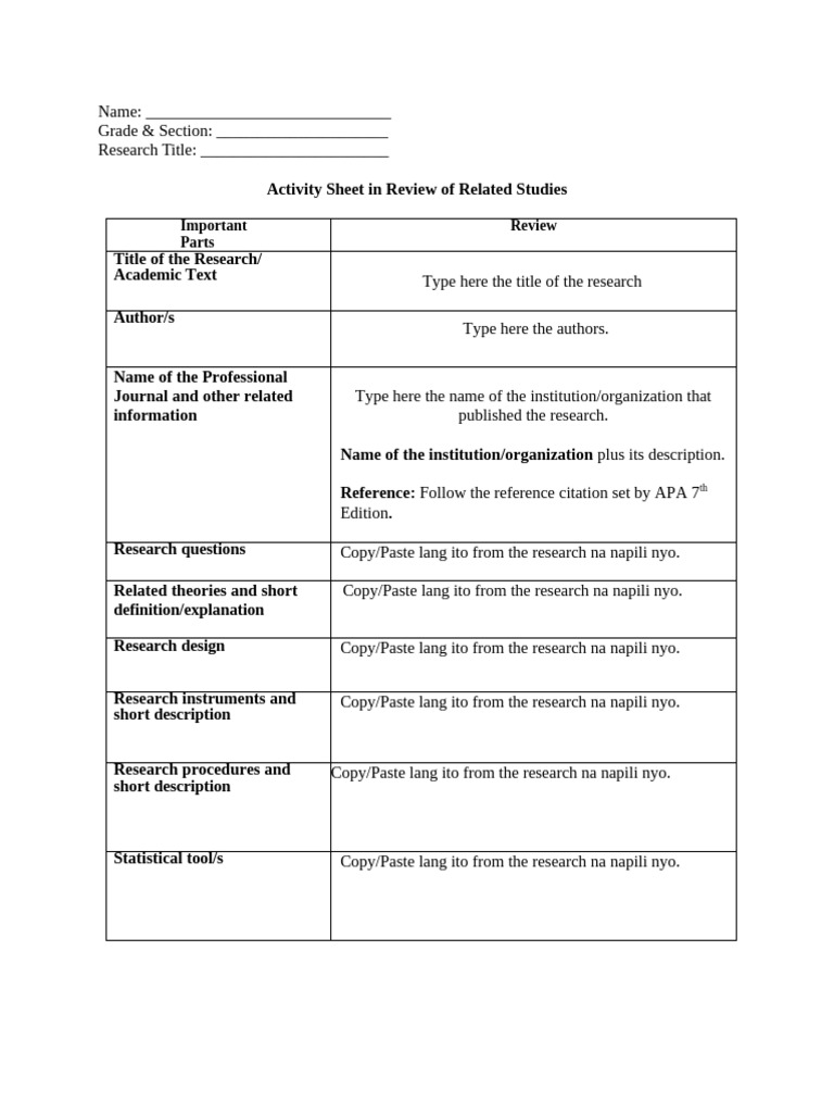 Activity-Sheet-RRS 4 | PDF