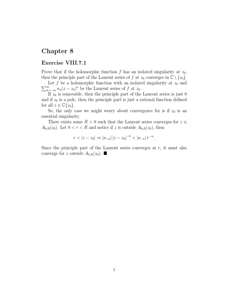 Sarason Complex Function Theory Chapter 8 Exercises | PDF | Abstract ...