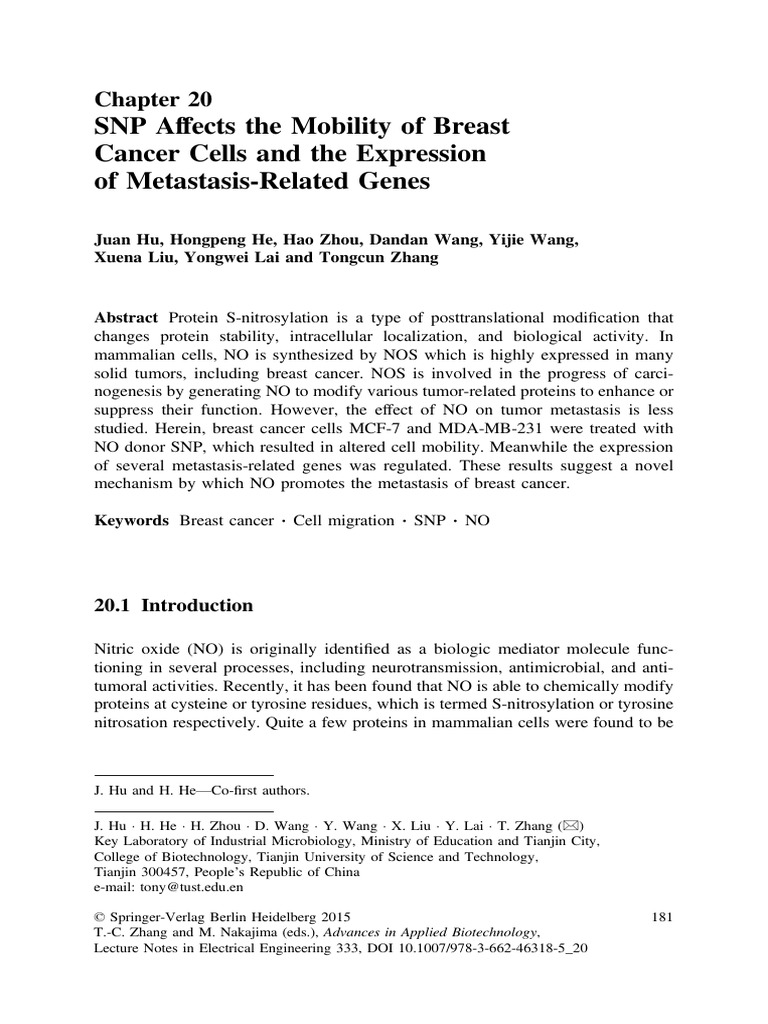 091-Chapter 20 SNP Affects the Mobility of Breast Cancer Cells and the ...