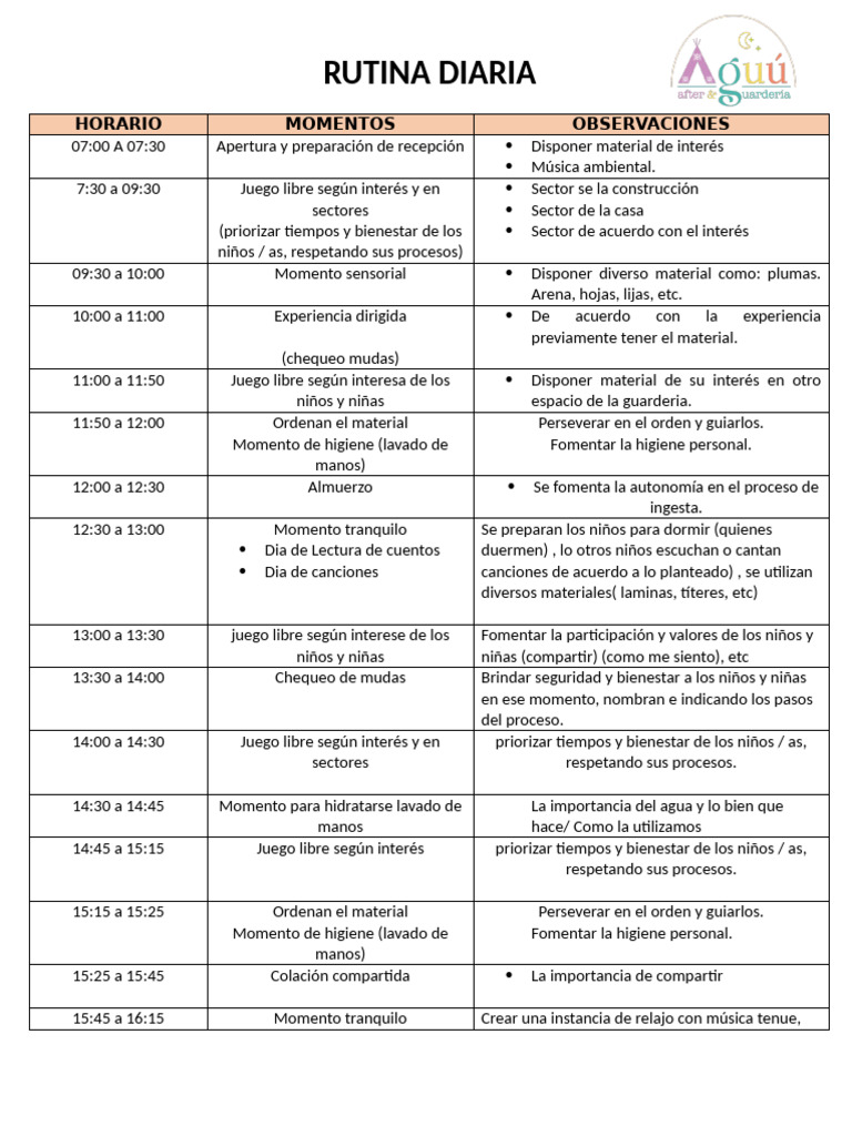 Rutina Diaria | PDF