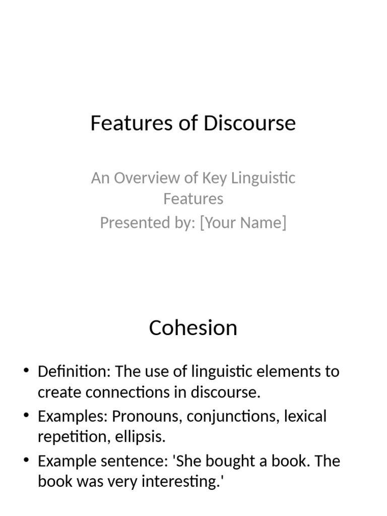 Key Features of Discourse Analysis | PDF | Discourse | Linguistics