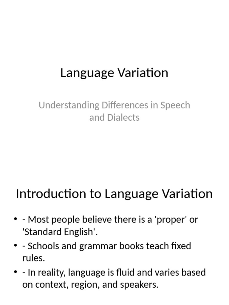 Language Variation Presentation | PDF