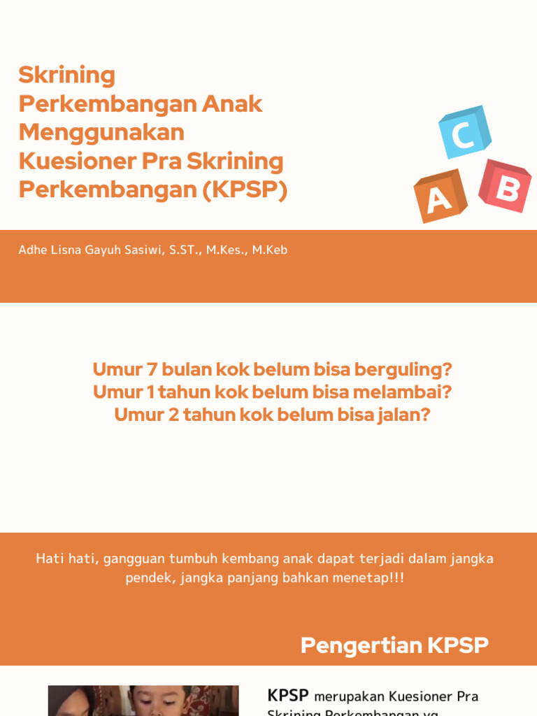 Deteksi Dini Perkembangan Menggunakan Kpsp | PDF