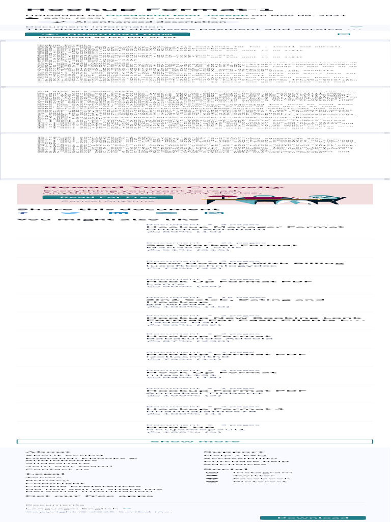 Hookup Format-1 PDF | PDF | Scribd | Digital Technology