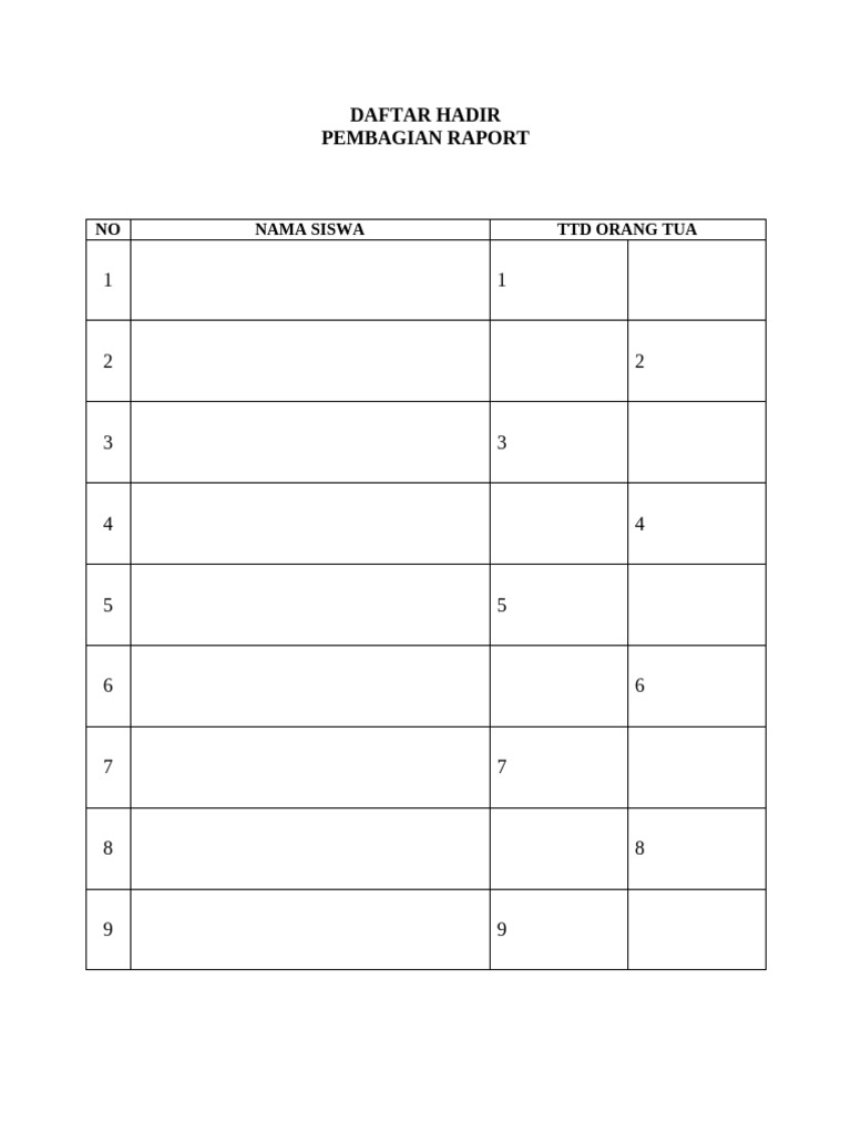 Daftar Hadir | PDF