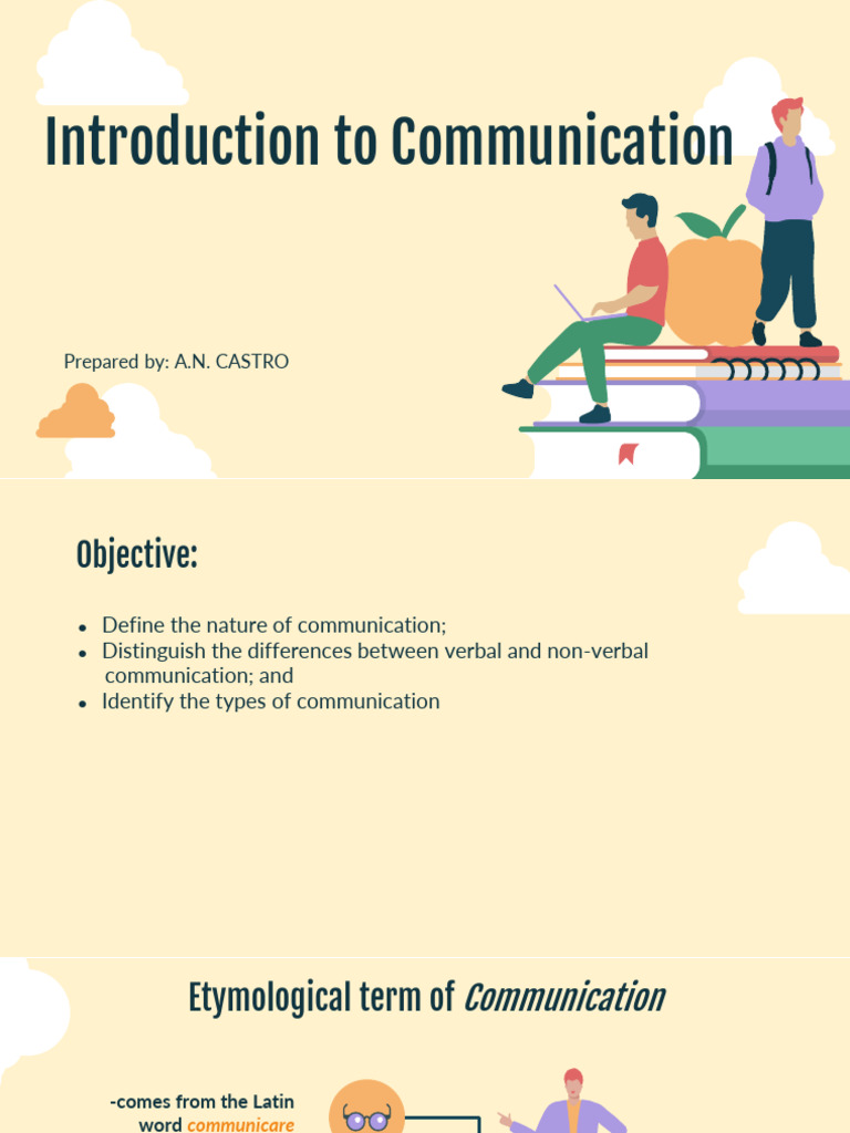 Lesson 1 Introduction To Communication | PDF | Communication | Nonverbal Communication