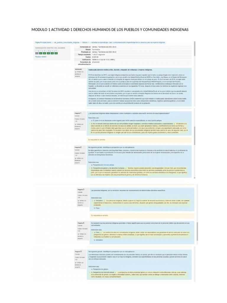 Modulo 1 Actividad 1 Derechos Humanos de Los Pueblos y Comunidades Indigenas | PDF