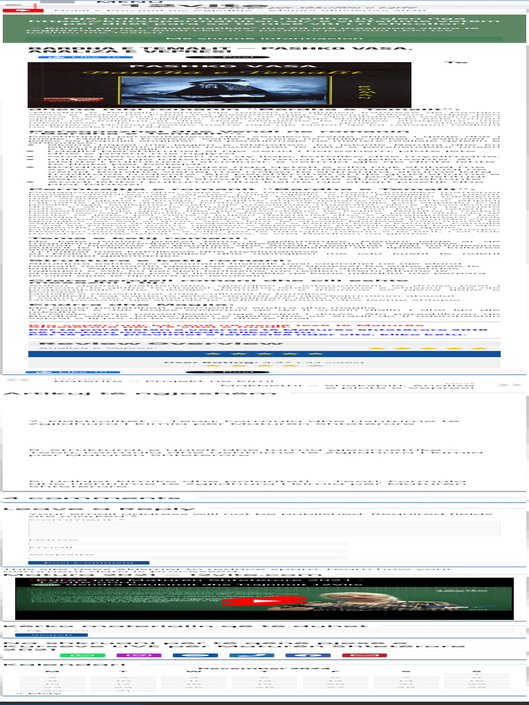 Bardha e Temalit - Pashko Vasa, Analiza e Vepres! | PDF