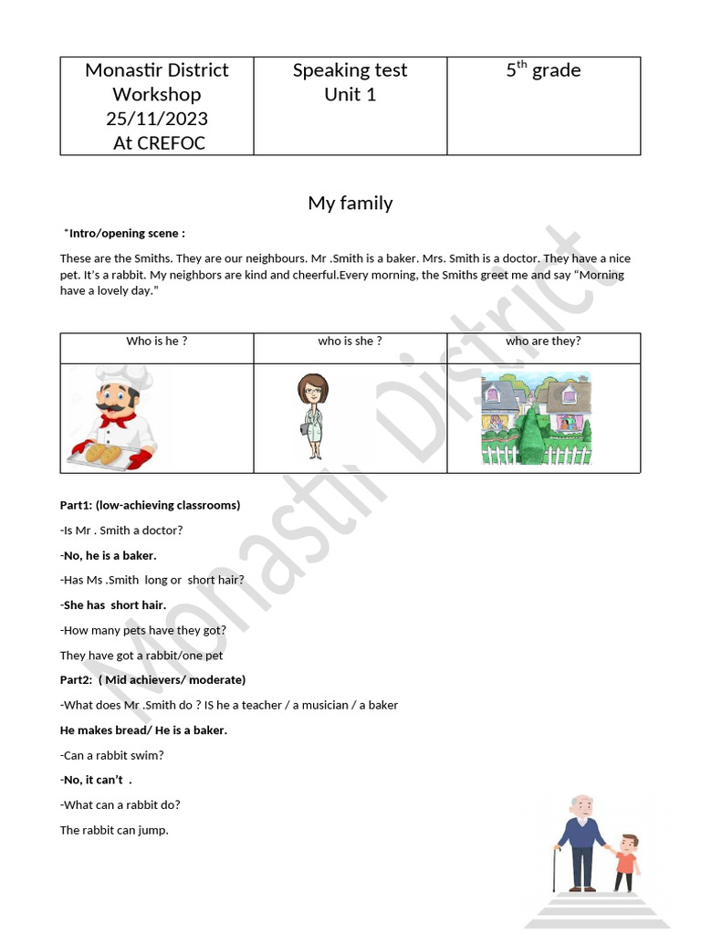 Speaking Test 5g Docx Version 1 Pdf