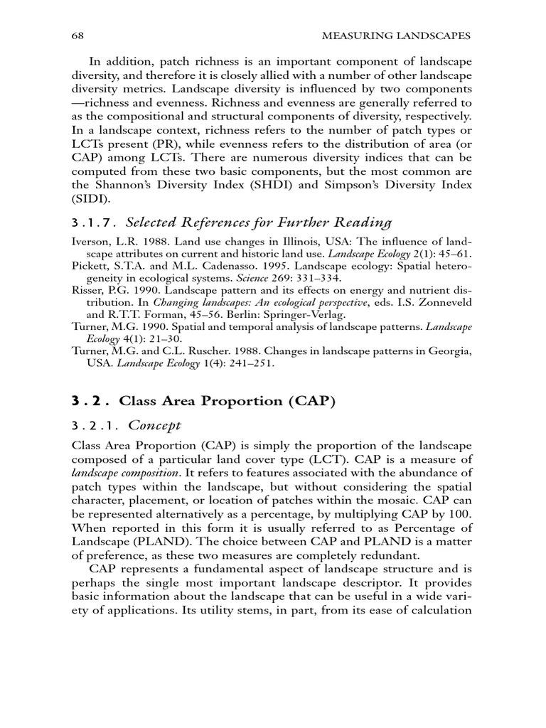 Measuring Landscapes A Planner's Handbook - (3.2 Class Area Proportion ...