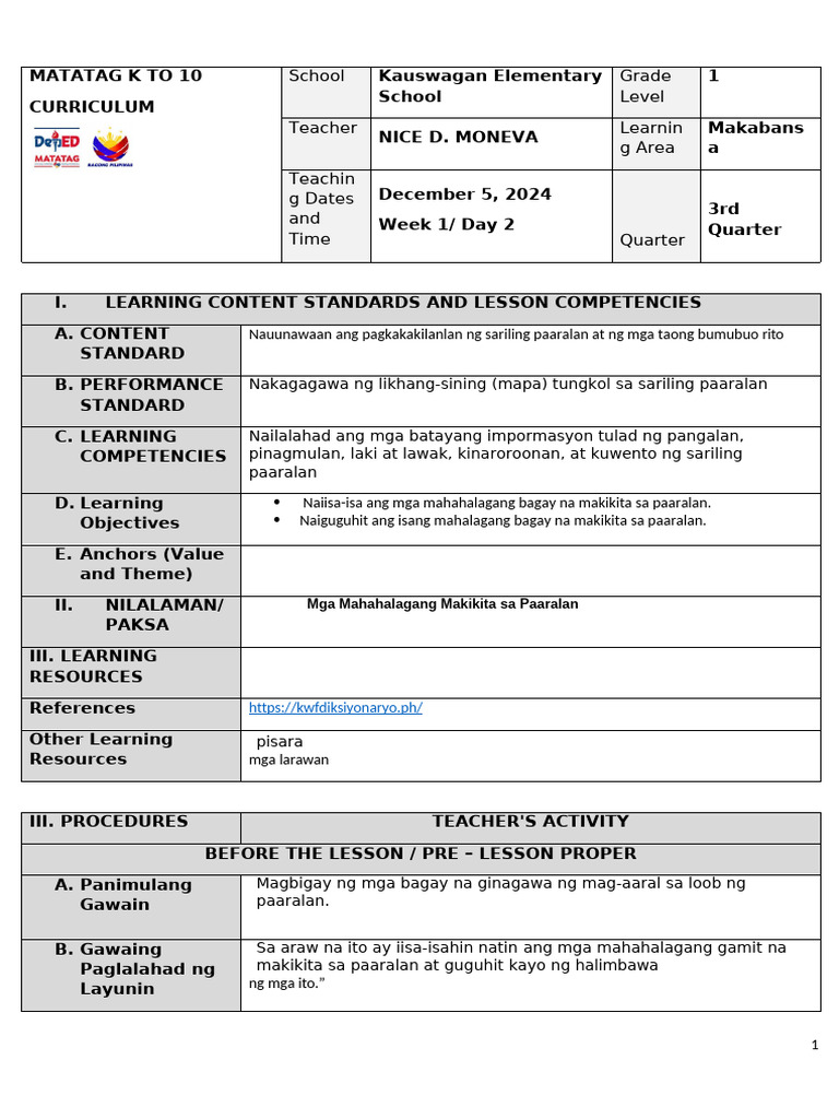 3rd Quarter Week 1 Day 2 | PDF