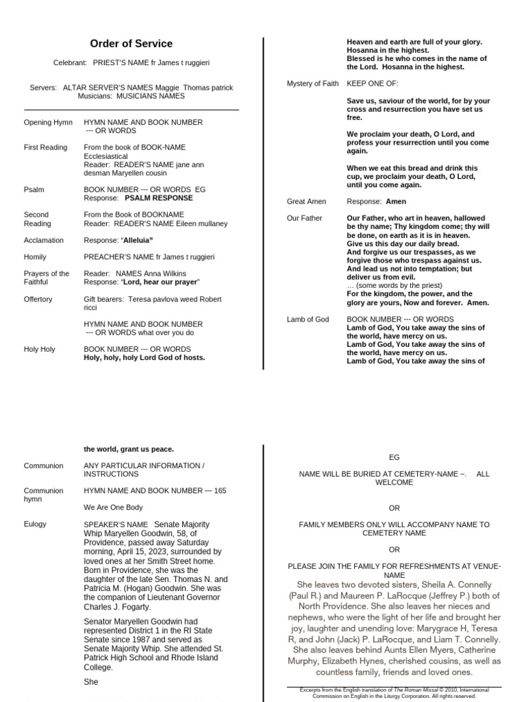 Copy of Copy of Catholic-Requiem-Mass-Funeral-Booklet-Template | PDF ...
