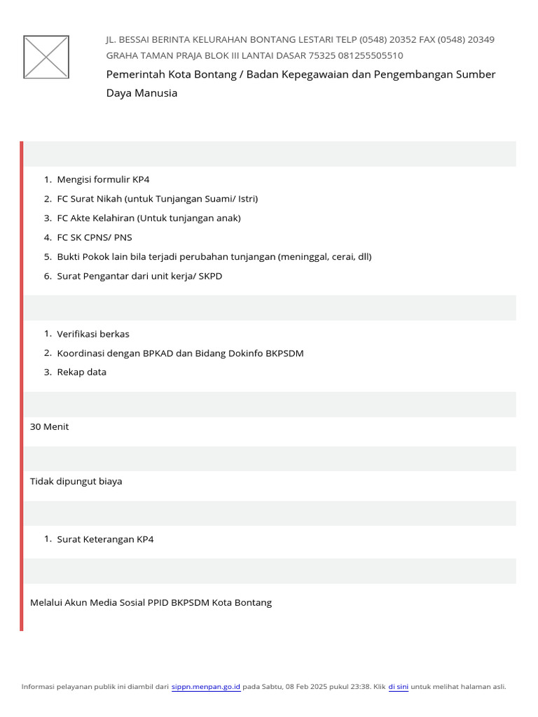 Persyaratan & Prosedur Surat KP4 | PDF