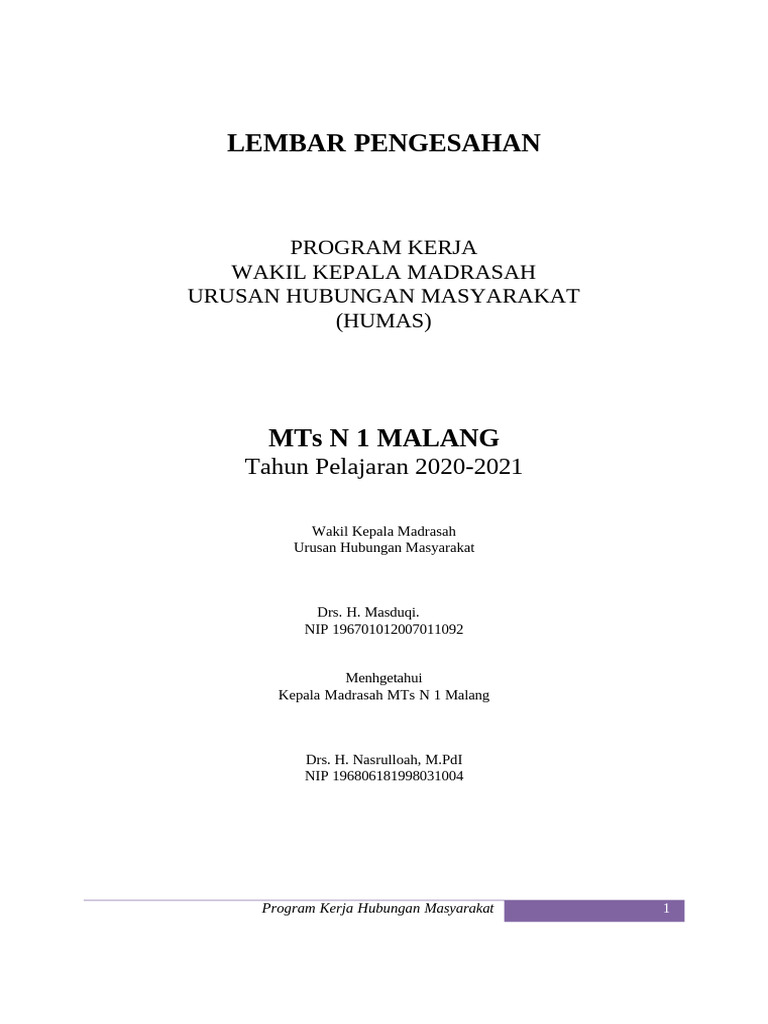 DRAF-PROGRAM-KERJA-HUMAS | PDF