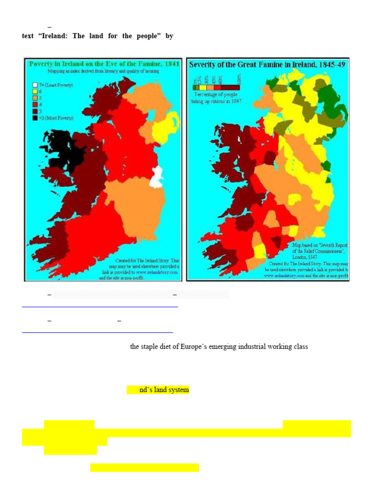 The Irish Potato Famine - Part 1 | PDF | Great Famine (Ireland) | Irish ...