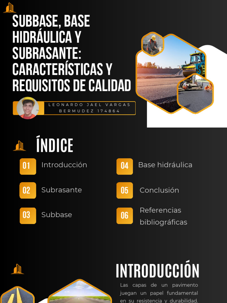 Subbase, Base Hidráulica y Subrasante Características y Requisitos de Calidad | PDF | Hormigón ...