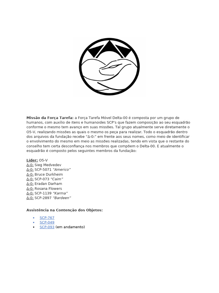 Delta-00 Squad Relatório de Missão (RPG SCP) | PDF