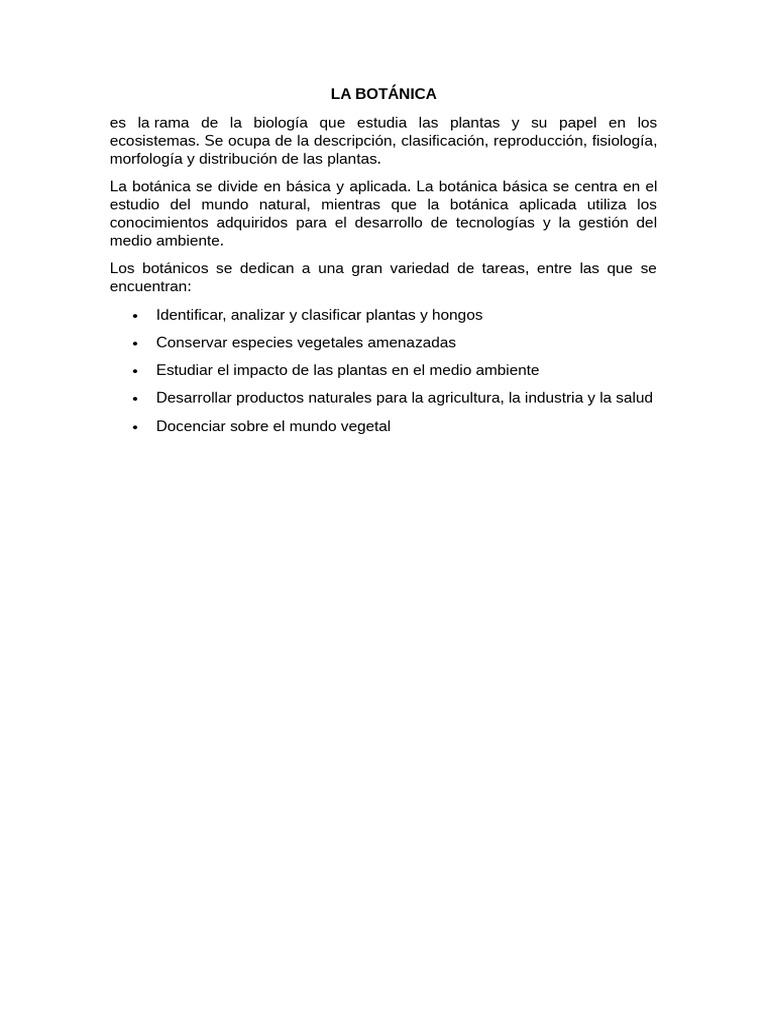 Introducción a la Botánica y sus Aplicaciones | PDF