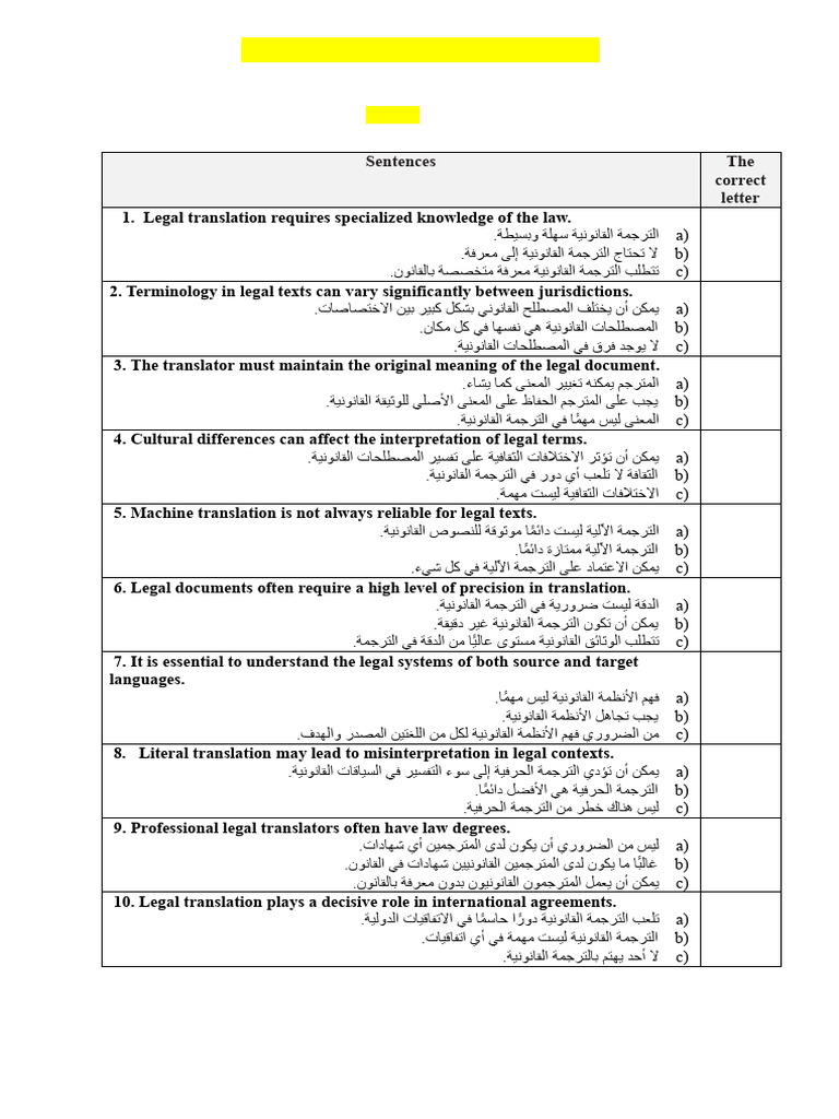 Summative Assessment UFC Translation S3 (2024.2025) | PDF