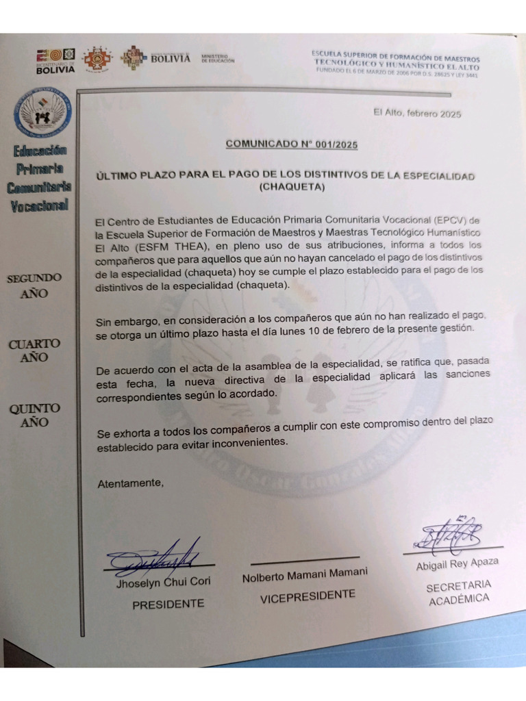 Comunicado EPCV | PDF