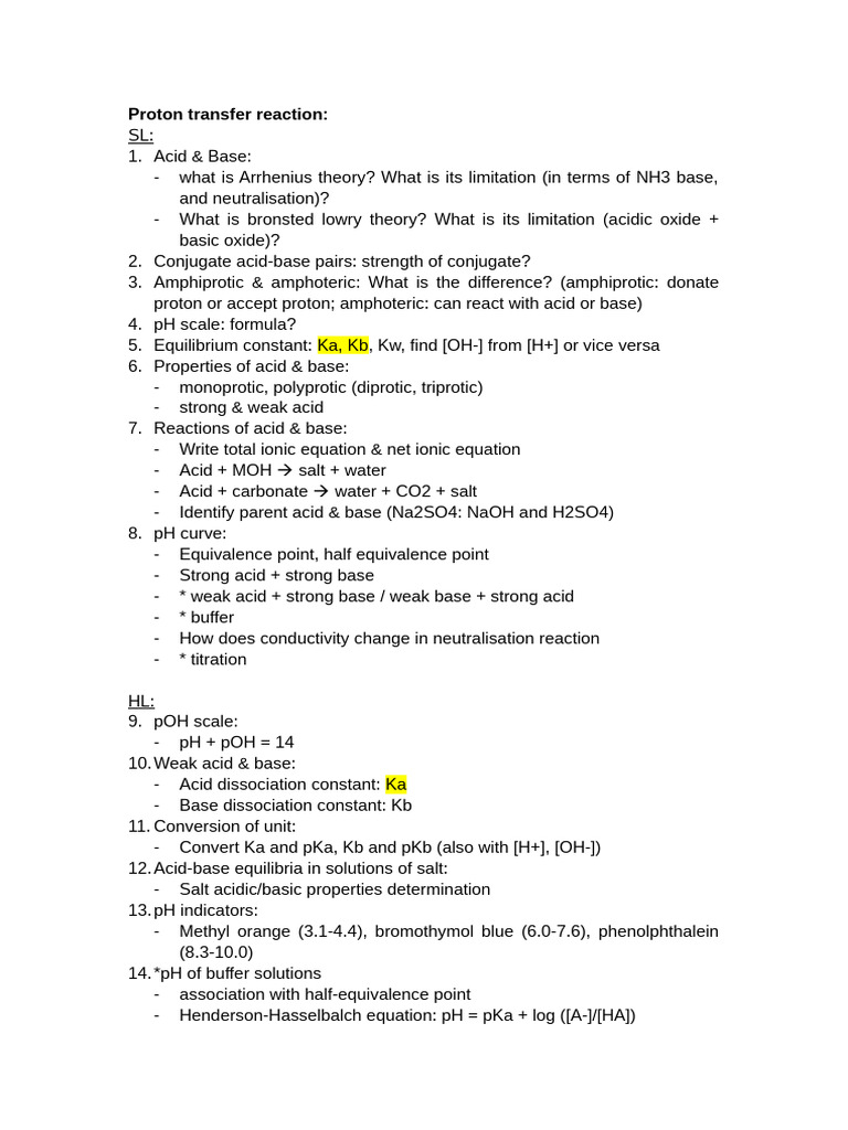 Reactivity 3.1 - Proton Transfer Reaction | PDF