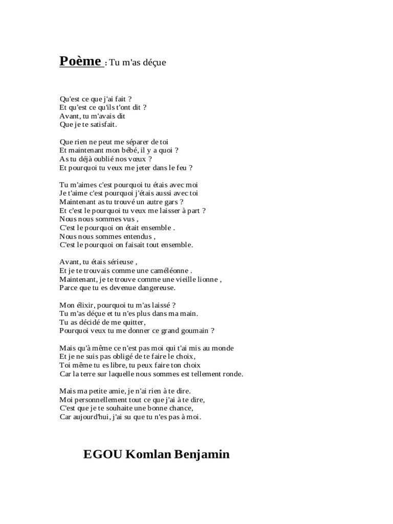 Déception amoureuse et séparation | PDF