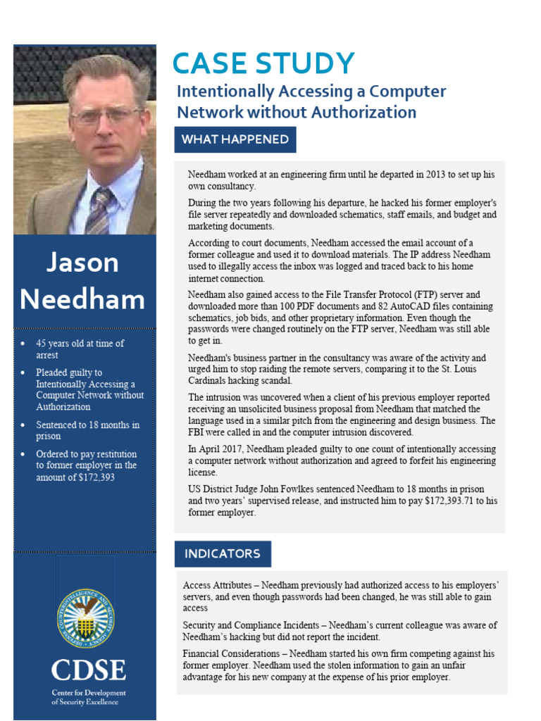 Case Study Cyber Insider Threat Pdf File Transfer Protocol Cybercrime