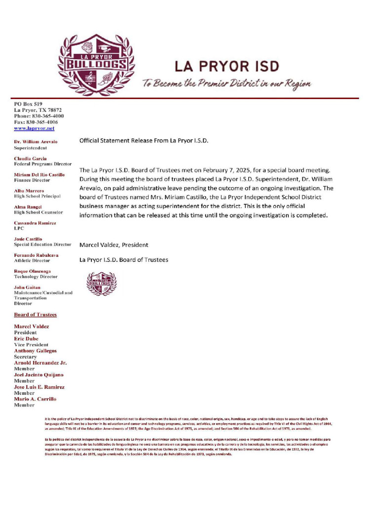 La Pryor ISD | PDF