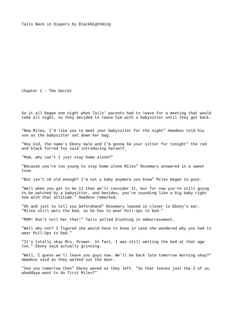 Tails Back in Diapers by BlackNightWing | PDF | Diaper