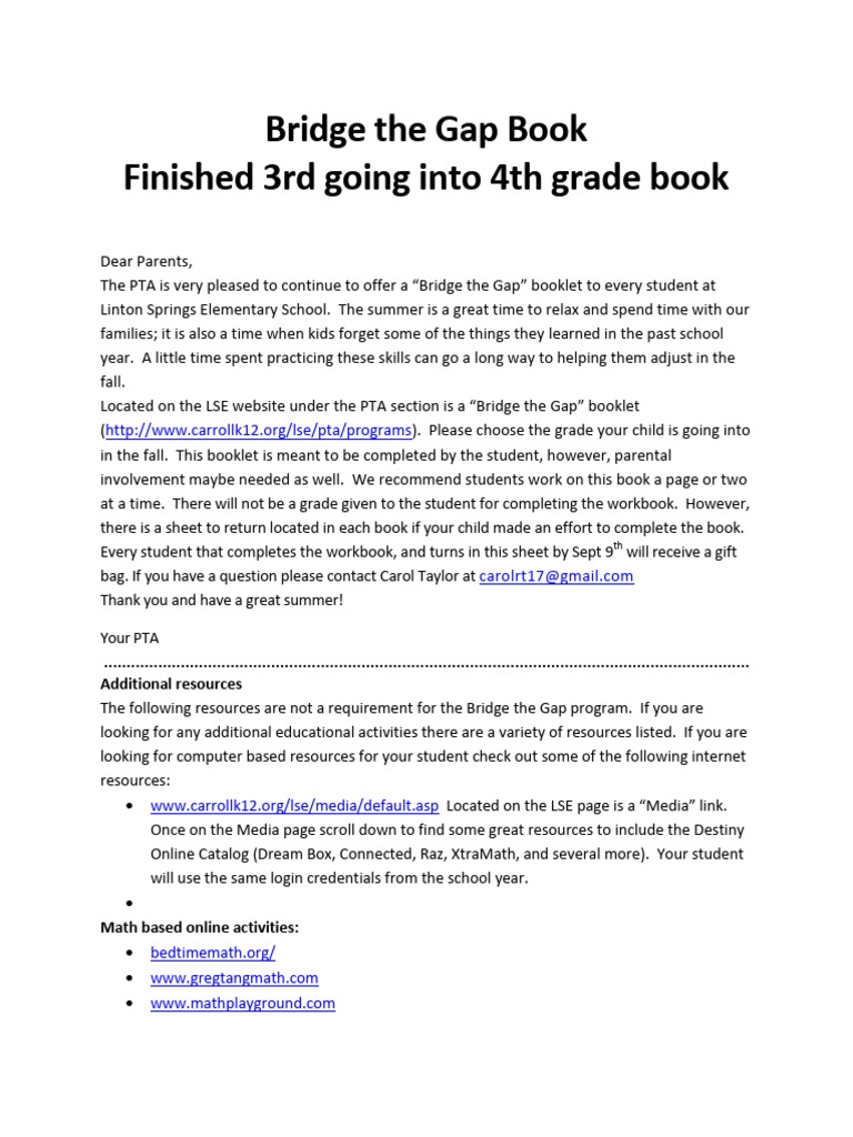 Completed 3rd Going Into 4th Grade Book | PDF