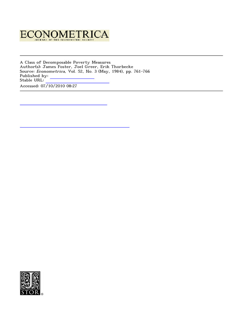 Decomposable Poverty Measures Explained | PDF | Poverty | Poverty ...