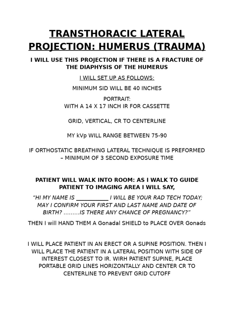 Radiographic Positioning Guide | PDF