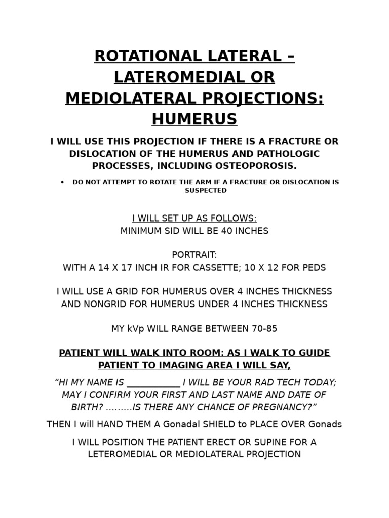 Rotational Lateral Humerus | PDF