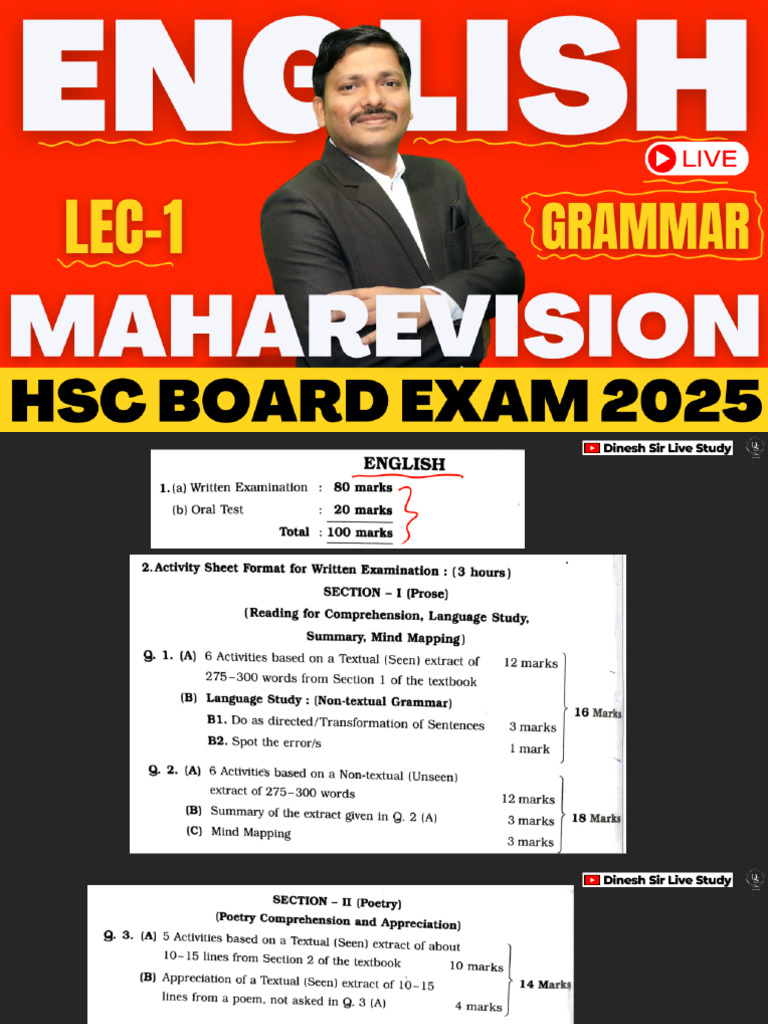 English Grammar Maharevision 2025 Lec 1 | PDF