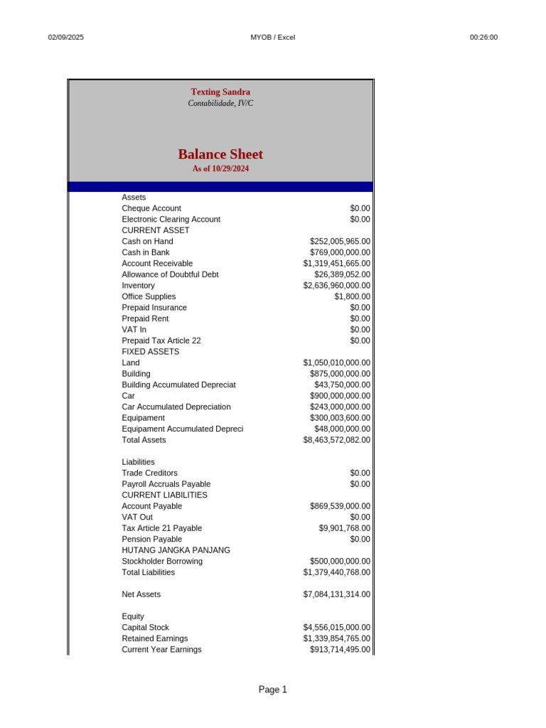 Standard Balance Sheet-San | PDF | Equity (Finance) | Economies