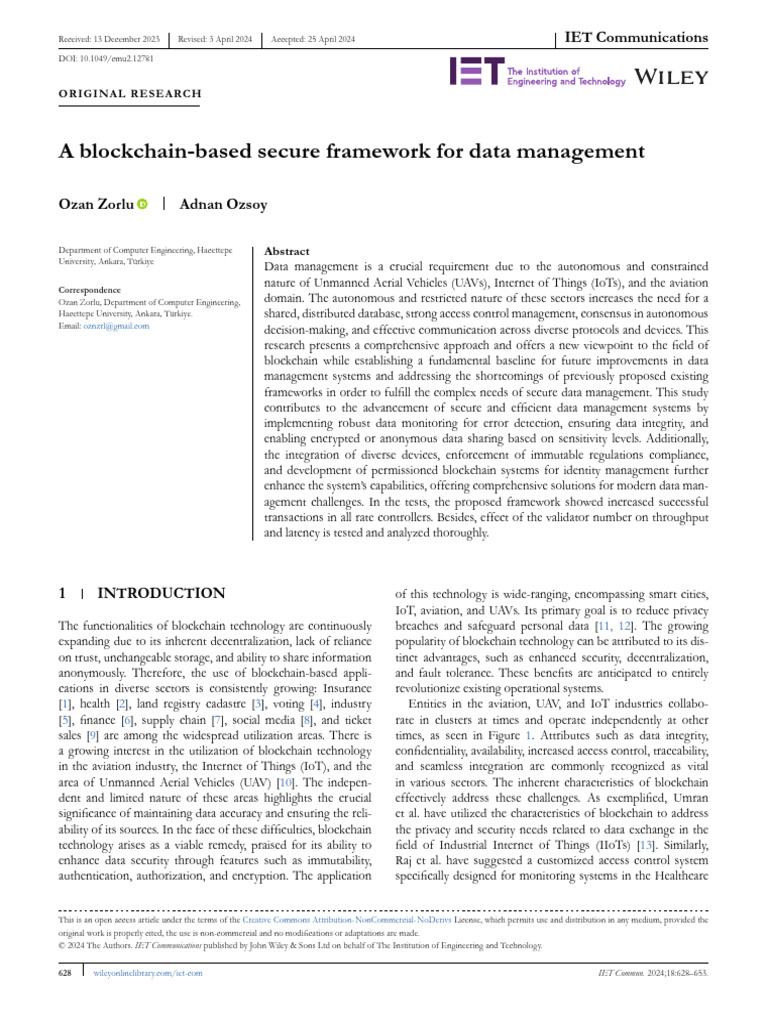A Blockchain-Based Secure Framework For Data Manag | PDF | Internet Of Things | Unmanned Aerial ...