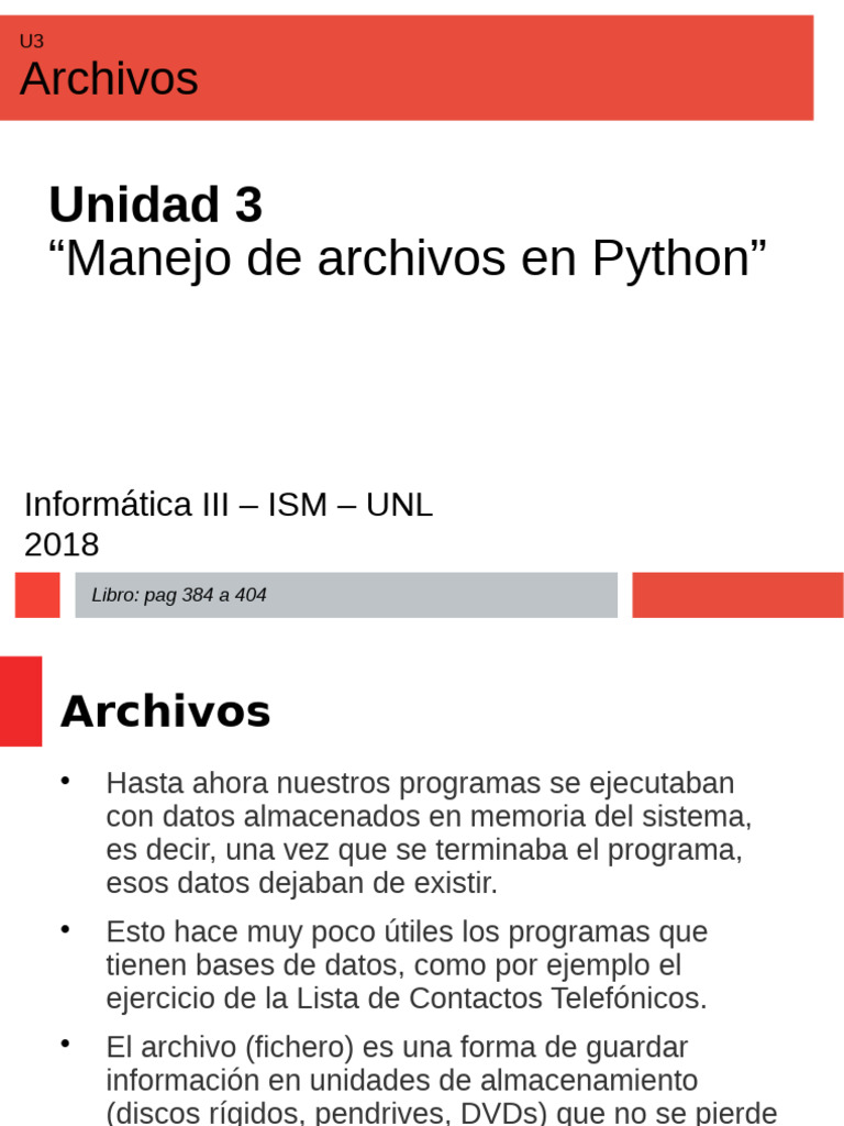 Manejo de Archivos en Python | PDF | Archivo de computadora | Python (lenguaje de programación)