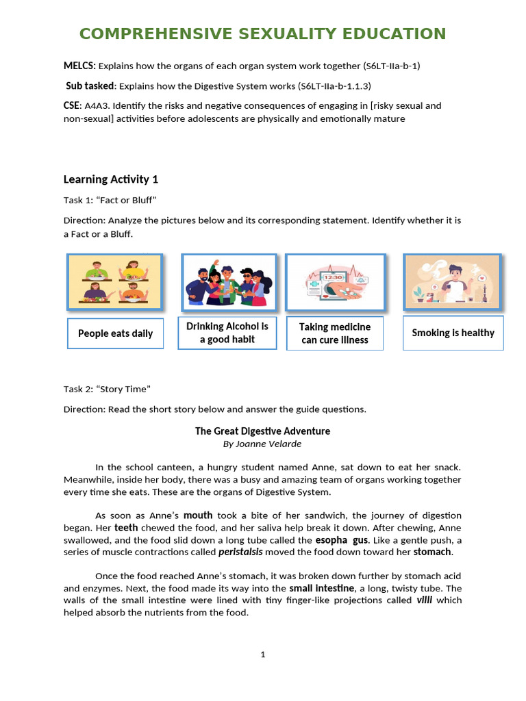 Science 6 - CSE-integration - Supplementary Materials | PDF | Digestion | Human Digestive System